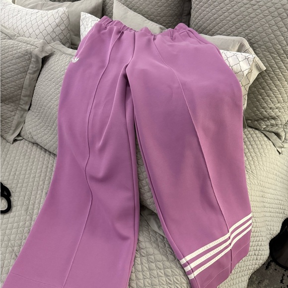 adidas | Pants & Jumpsuits | Adidas Purple Track Pants With White ...